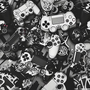 PNG Seamless Patterns Video Game Controller Digital Scrapbook Paper 4 ...