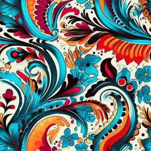 PNG Seamless Patterns Vibrant Colorful Paisley Texture Colorful ...