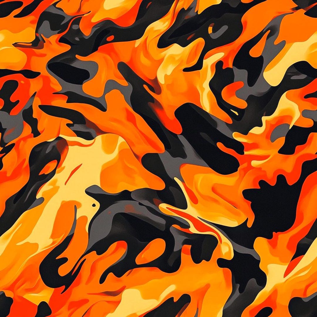 PNG Seamless Patterns Blaze Orange Camo Digital Paper 5 Tile Designs - Etsy