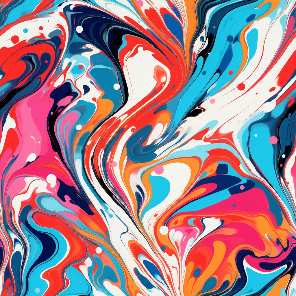 Marble Graffiti PNG Seamless Pattern: Colorful Digital Paper (5 Designs ...