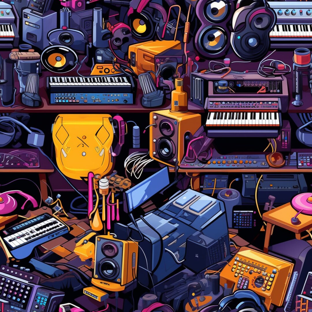 PNG Seamless Patterns Music Recording Studio Colorful Graffiti Digital ...