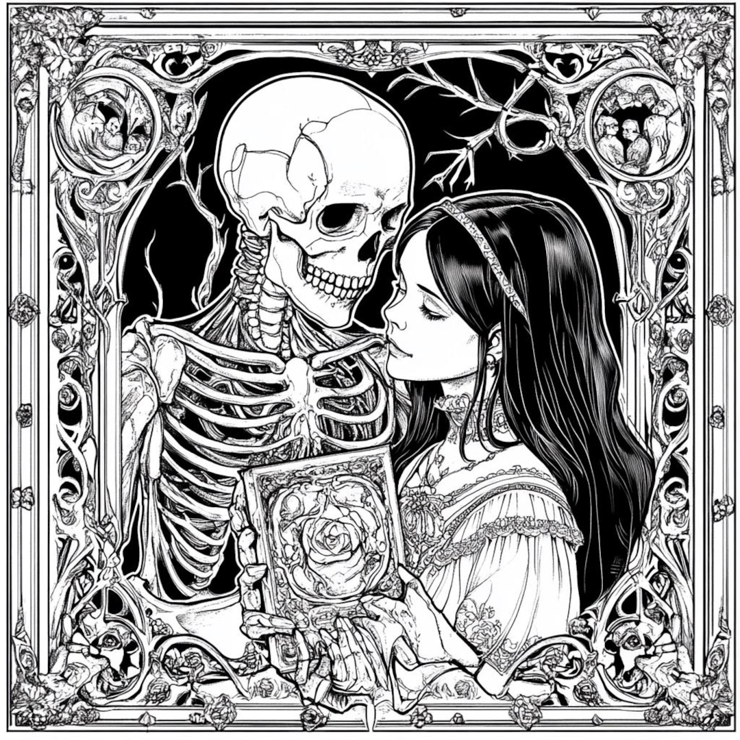 Gothic Printable Coloring Pages | PNG Format | Instant Download | 5 ...