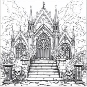 Gothic Printable Coloring Pages | PNG Format | Instant Download | 5 ...