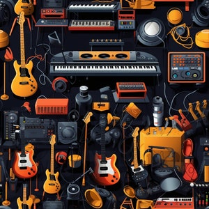 PNG Seamless Patterns Music Recording Studio Colorful Graffiti Digital ...