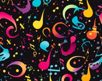 10 Seamless Music Notes Pattern Themed Patterns Digital Paper Scrapbook ...