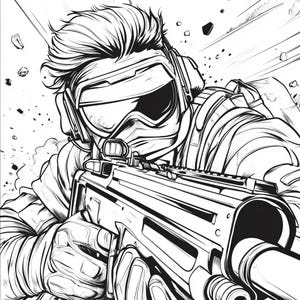 Action Video Game Printable Coloring Pages | PNG | Instant Download | 5 ...