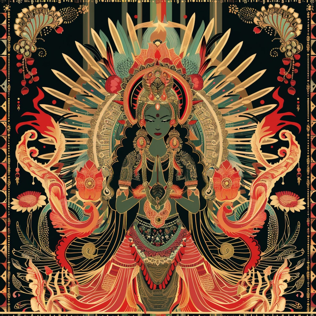 PNG Seamless Patterns the Goddesses Detailed Digital Paper 5 Designs ...
