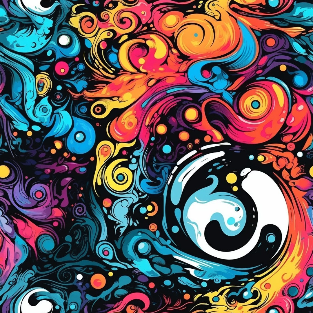 PNG Seamless Patterns Abstract Colorful Swirls Colorful Graffiti ...