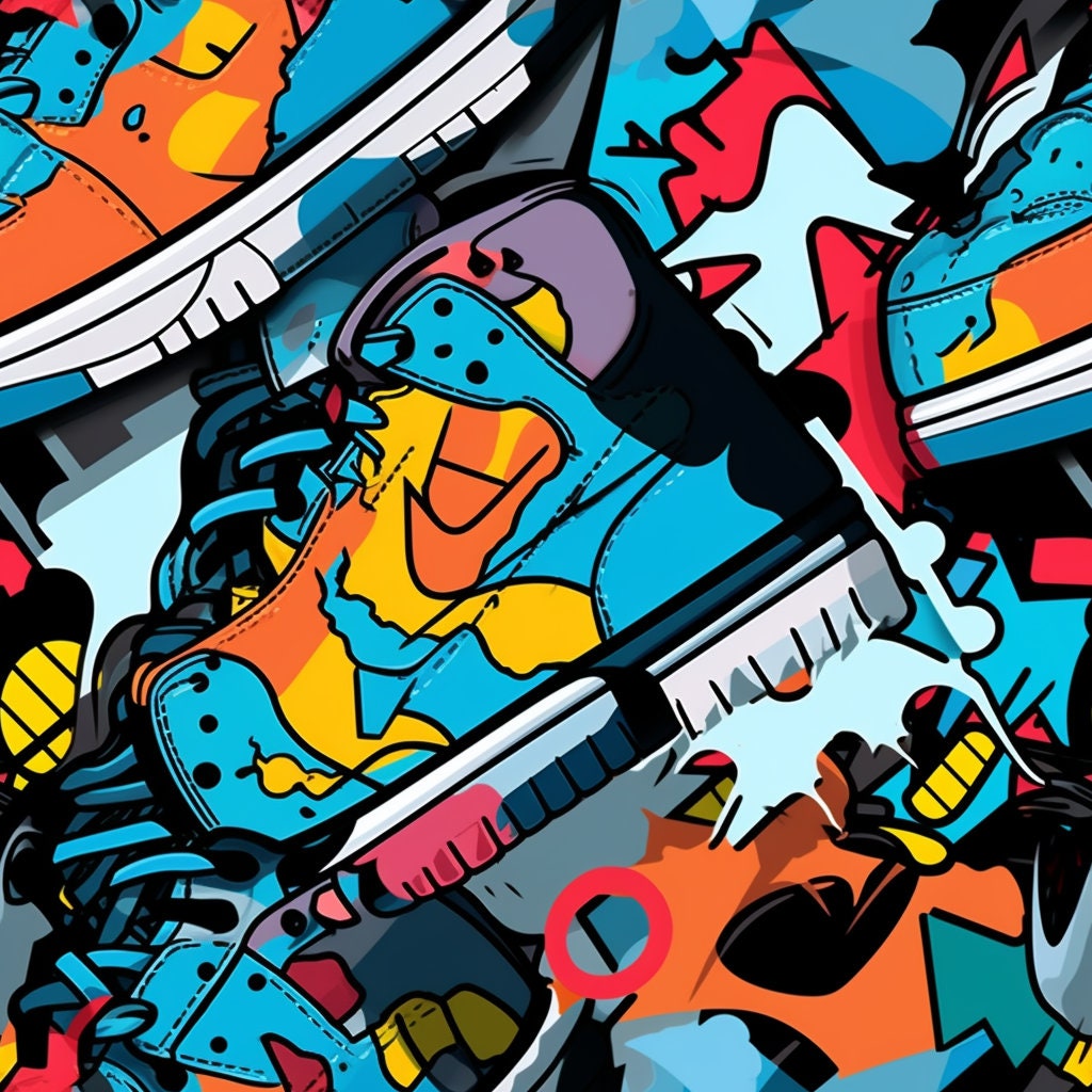 PNG Seamless Patterns Kicks / Sneakers / Shoes Digital Paper 5 Designs ...