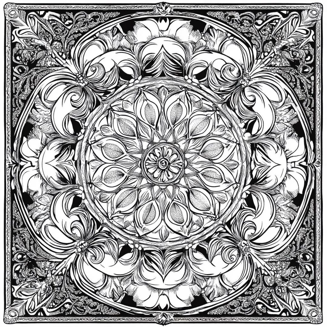Pattern Coloring Pages: 5 Printable Designs (PNG Format) - Etsy