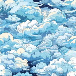 PNG Seamless Patterns Colorful Graffiti Clouds Detailed Digital Paper 5 ...