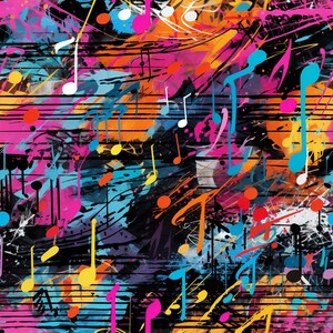 PNG Seamless Patterns Graffiti Music Notes Graffiti Digital Paper 8 ...