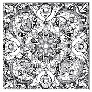 Amazing Pattern Printable Coloring Pages PNG Format Instant Download 5 ...
