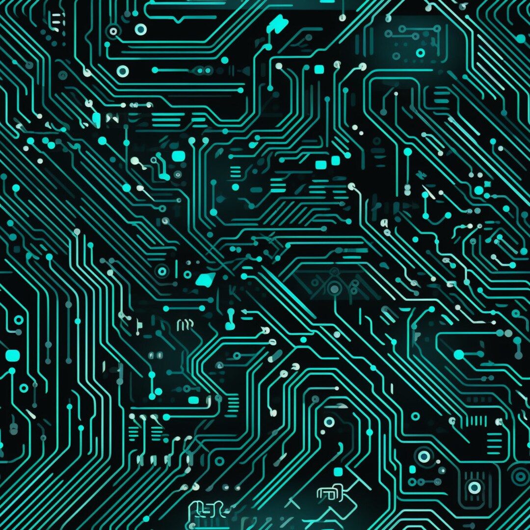 Circuit Board Seamless Patterns Vibrant Digital Scrapbook Paper 5 Designs Vibrant Patterns Pack ...