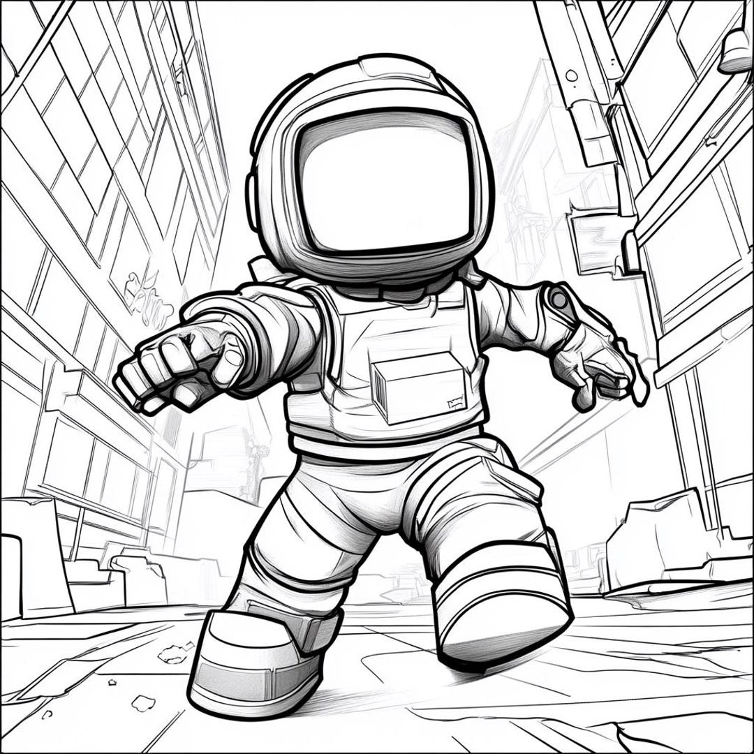 Block Video Game Printable Coloring Pages PNG Instant Download 5 Pages ...