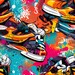 PNG Seamless Patterns Kicks / Sneakers / Shoes Digital Paper 5 Designs ...