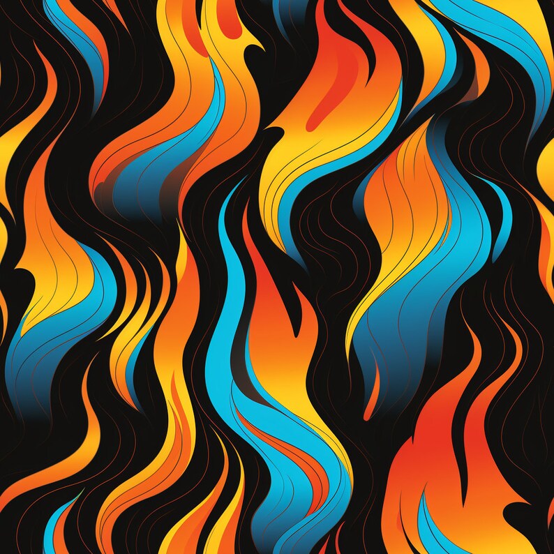 PNG Seamless Patterns Lava Digital Paper 5 Designs Fire Tile - Etsy