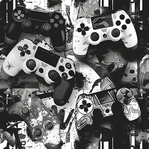 PNG Seamless Patterns Video Game Controller Digital Scrapbook Paper 4 ...