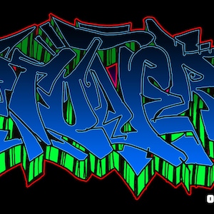Custom Digital Graffiti Graphic Logo .PNG Transparent Background ...