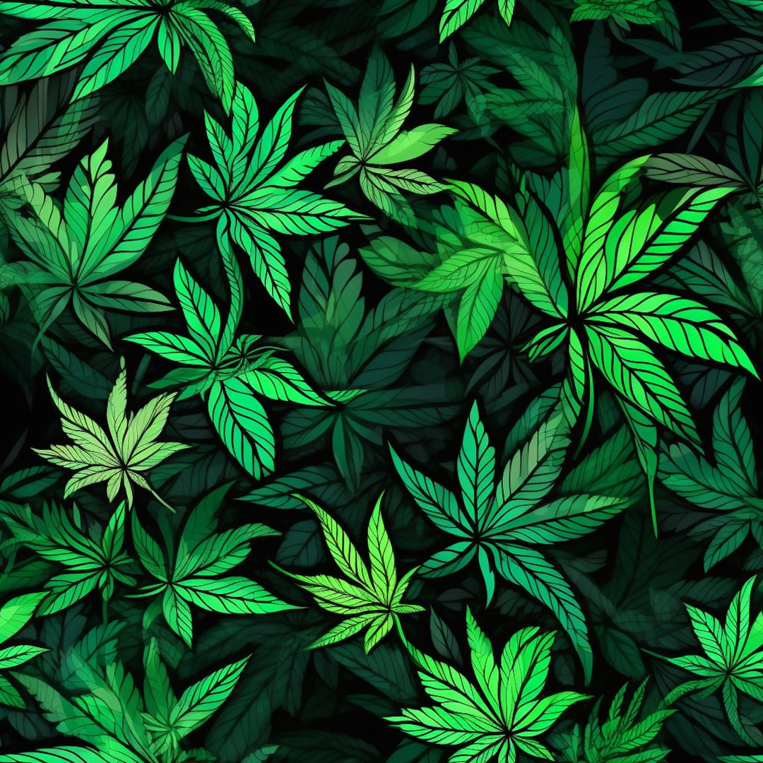 Weed Leaf Seamless Pattern: Graffiti Digital Paper (PNG) - Etsy