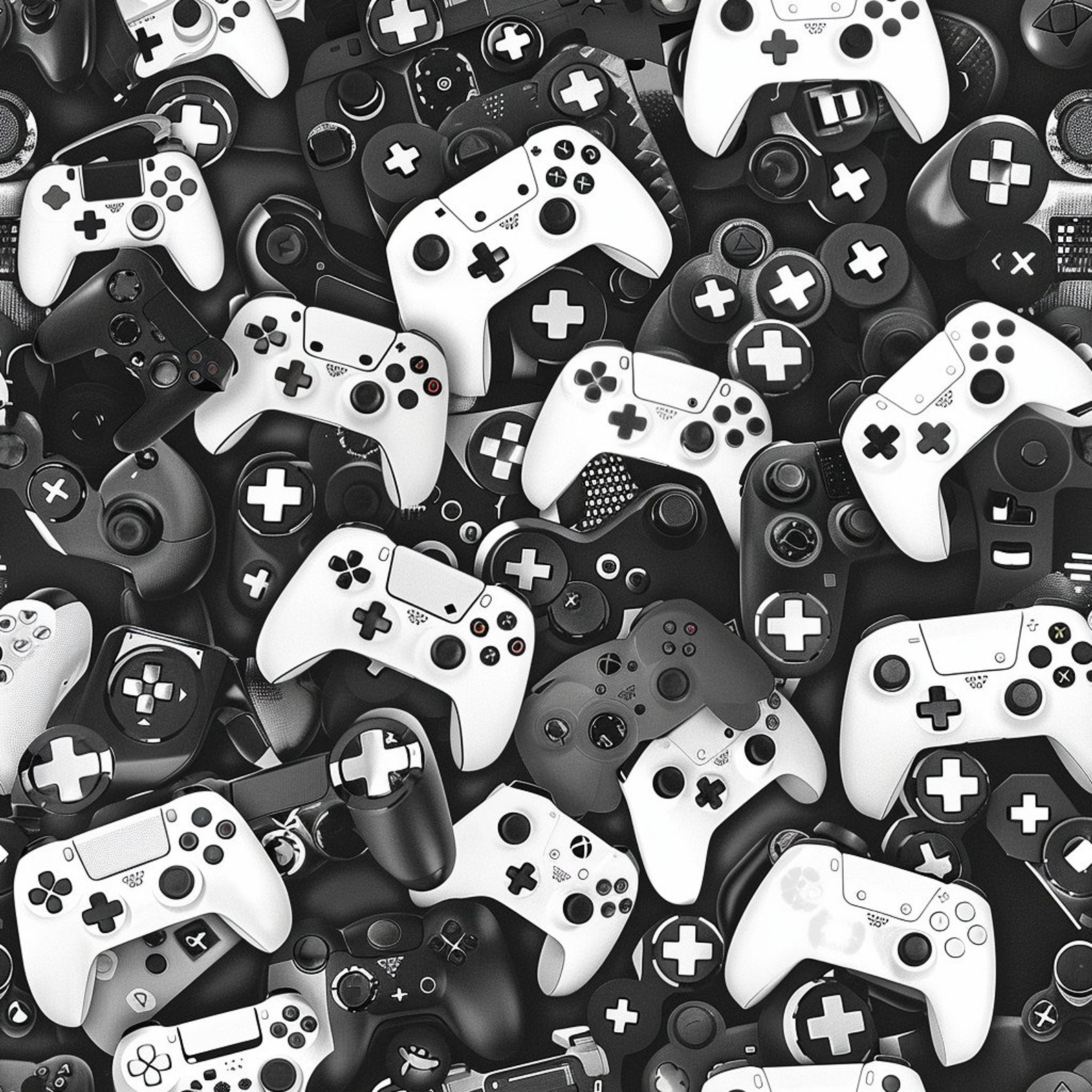 PNG Seamless Patterns Video Game Controller Digital Scrapbook Paper 4 ...
