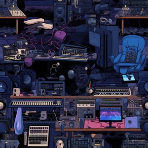 PNG Seamless Patterns Music Recording Studio Colorful Graffiti Digital ...