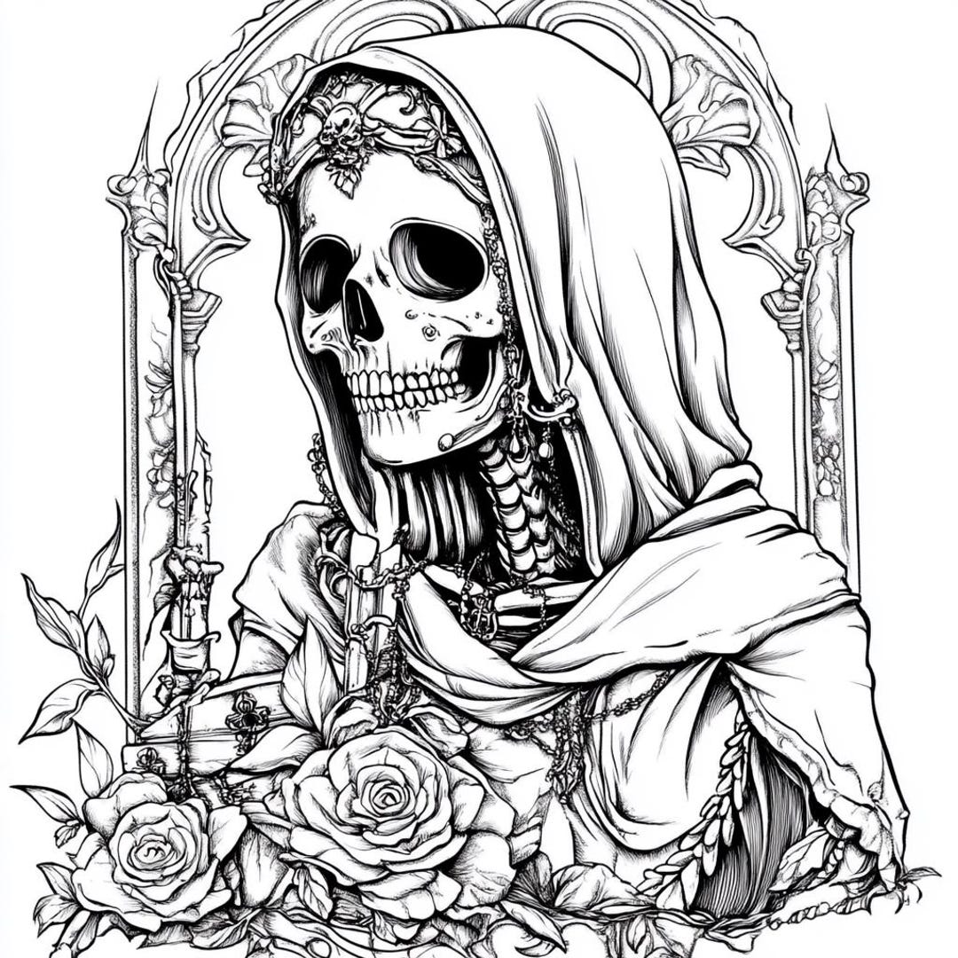 Gothic Printable Coloring Pages | PNG Format | Instant Download | 5 ...