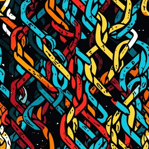 Seamless Patterns Chain Link Pattern Colorful Graffiti Digital Paper 5 ...