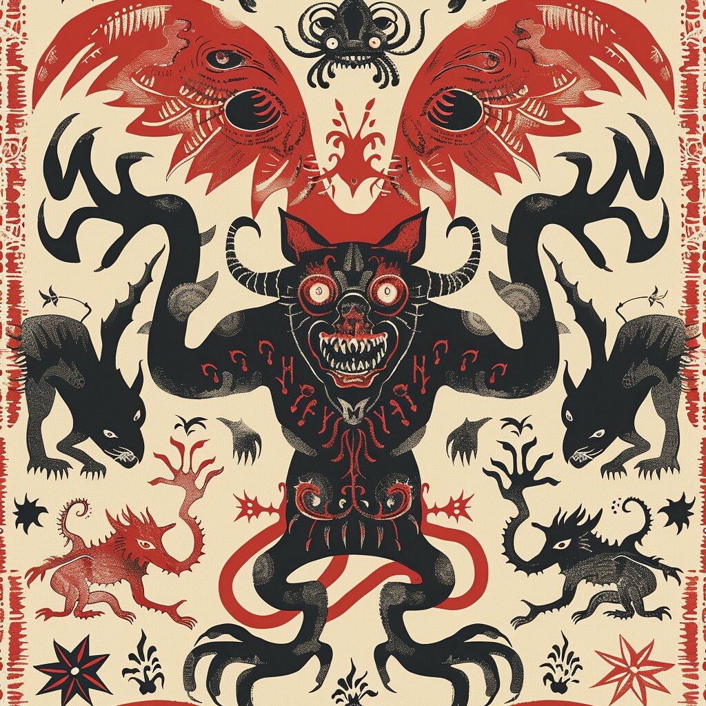 PNG Seamless Patterns the Devil Detailed Digital Paper 5 Designs ...