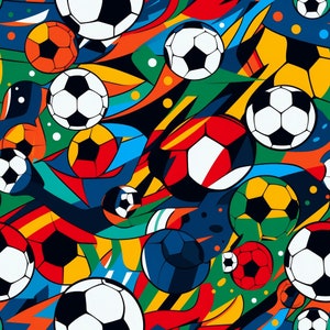 PNG Seamless Patterns Soccer Digital Paper 5 Designs Sports Tile - Etsy