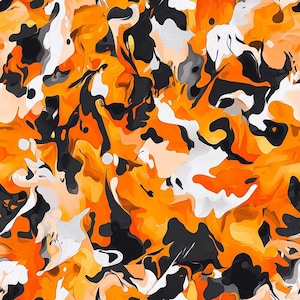 PNG Seamless Patterns Blaze Orange Camo Digital Paper 5 Tile Designs - Etsy