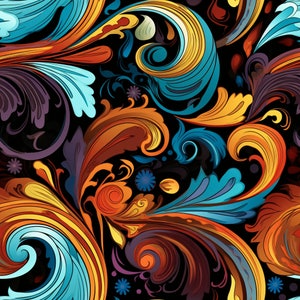 PNG Seamless Patterns Vibrant Colorful Paisley Texture Colorful ...