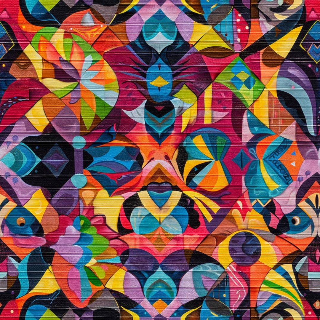 Seamless Files DMT Trip Graffiti Digital Paper 5 Designs Graffiti ...