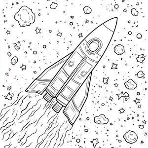 Fun Space Printable Coloring Pages | PNG Format | Instant Download | 5 ...