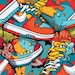 Seamless Patterns Hip-hop Sneakers Kicks Shoes Colorful Graffiti ...