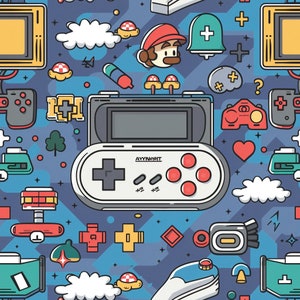PNG Seamless Patterns Retro Video Games Graffiti Digital Paper 5 ...