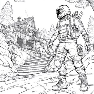 Action Video Game Printable Coloring Pages | PNG | Instant Download | 5 ...