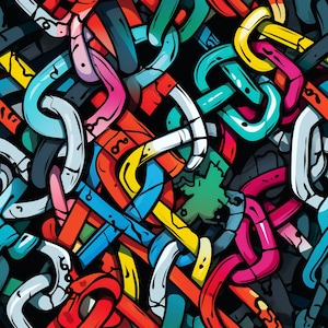 Seamless Patterns Chain Link Pattern Colorful Graffiti Digital Paper 5 ...