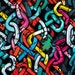 Graffiti Chain Link Seamless Pattern: Colorful Digital Paper (PNG, 5 ...