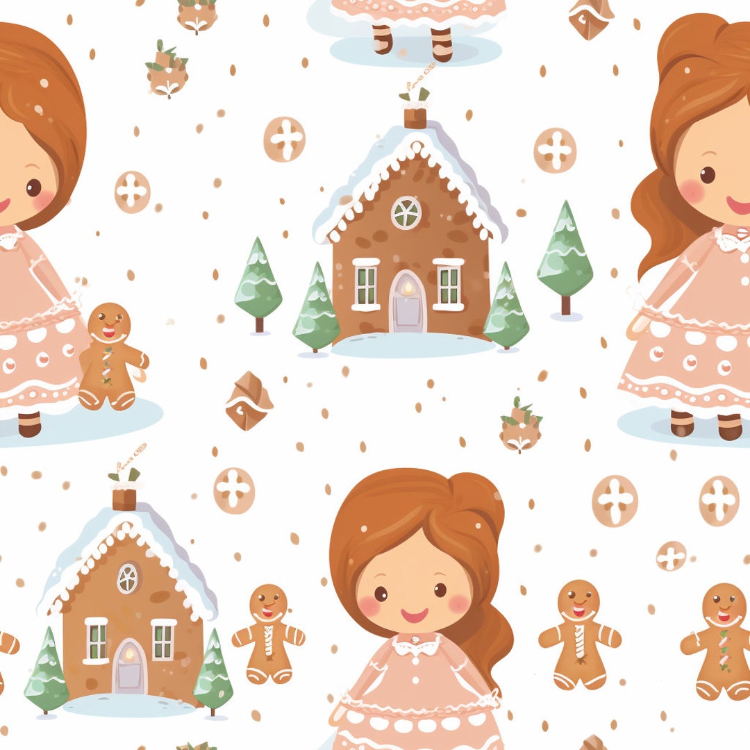 Gingerbread Girl Seamless Patterns Gingerbread Girl Holiday - Etsy