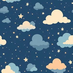 PNG Seamless Patterns Sky Digital Paper 5 Designs Vibrant Cloud ...