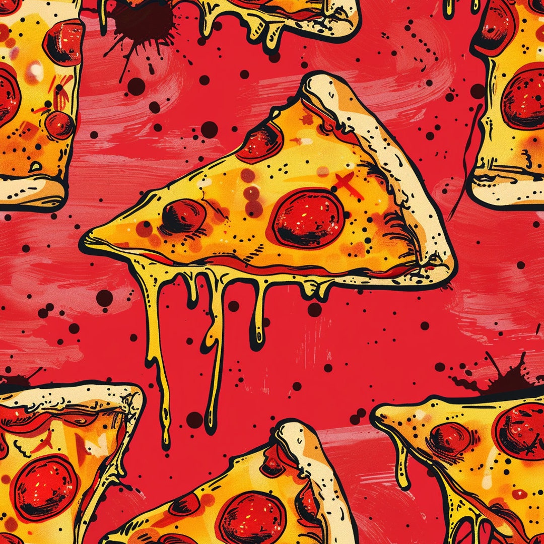 Pizza Seamless Files Graffiti Digital Scrapbook Paper 5 Designs ...