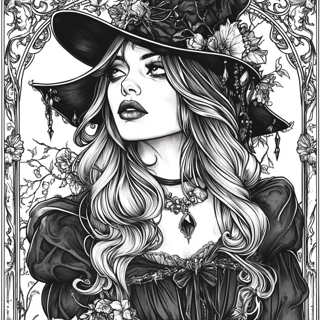Gothic Printable Coloring Pages | PNG Format | Instant Download | 5 ...