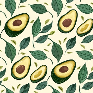 PNG Seamless Patterns Avocados Digital Paper 5 Designs Wallpaper Tile ...