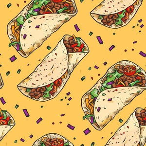PNG Seamless Patterns Burritos Digital Paper 5 Designs Wallpaper Tile ...