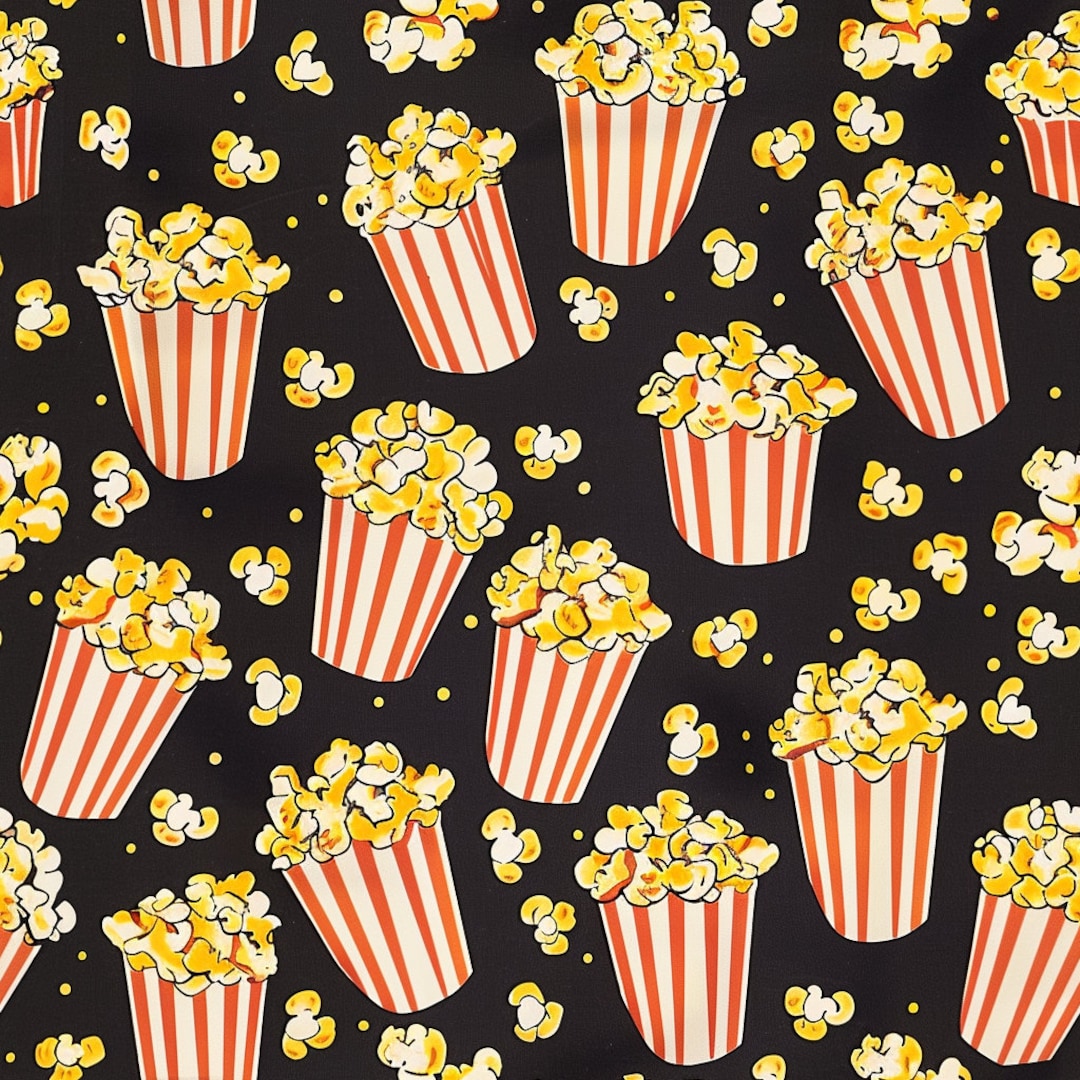 PNG Seamless Patterns Popcorn Digital Paper 5 Designs Wallpaper Tile ...