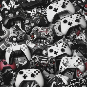 PNG Seamless Patterns Video Game Controller Digital Scrapbook Paper 4 ...