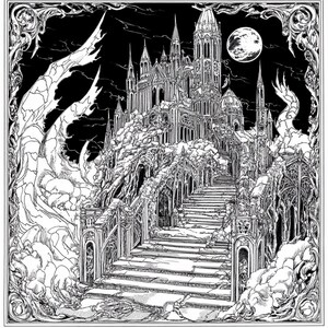 Gothic Printable Coloring Pages | PNG Format | Instant Download | 5 ...