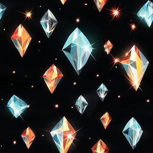 PNG Seamless Patterns Diamond Digital Paper 5 Designs Crystal Tile - Etsy