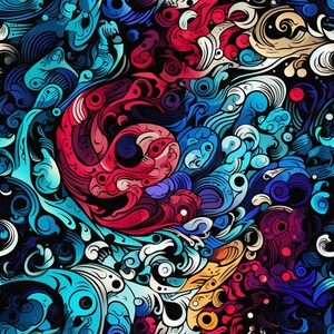 PNG Seamless Patterns Abstract Colorful Swirls Colorful Graffiti ...